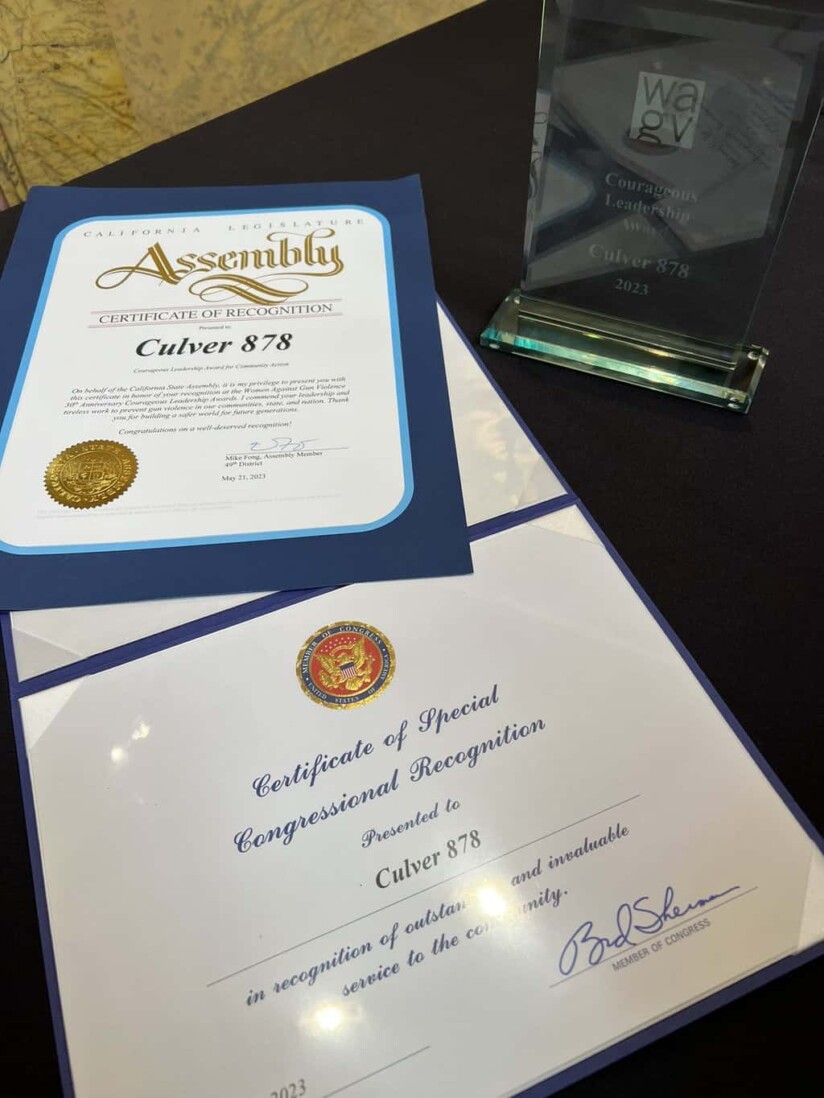 Culver 878 Wins Honors for Community Action with Women Against Gun ...